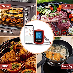 Digital Meat Thermometer, Wireless Bluetooth and Instant Read BBQ Thermometer, for Oven, Kitchen Cooking, Grilling, Candy Making, Gifts.