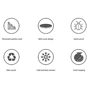 NGUMMS 5 Stainless Steel Container - Round Food-Grade Lunch Boxes Food Storage Set With Sealing Lids For Dry Food Fruits Vegetables Snacks