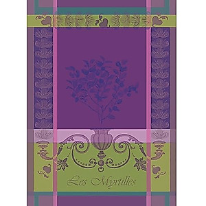 Garnier Thiebaut Myrtilles Violet French Jacquard Kitchen Towel 100% Cotton