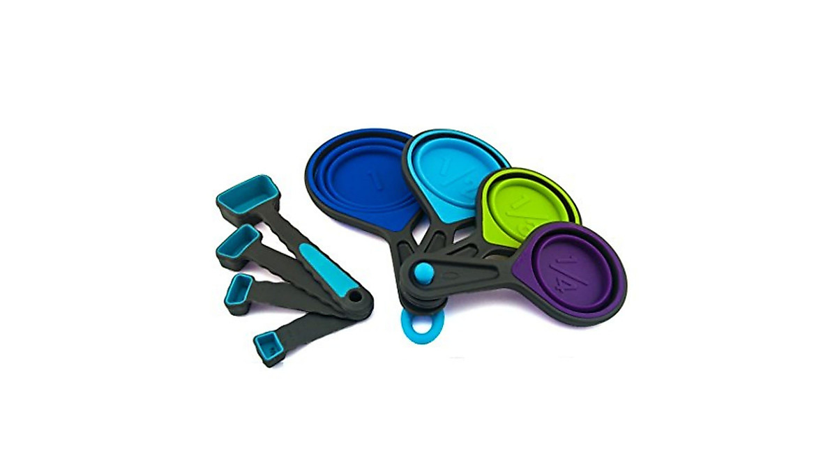 Collapsible Measuring Cups & Spoons | Portable Silicone Set