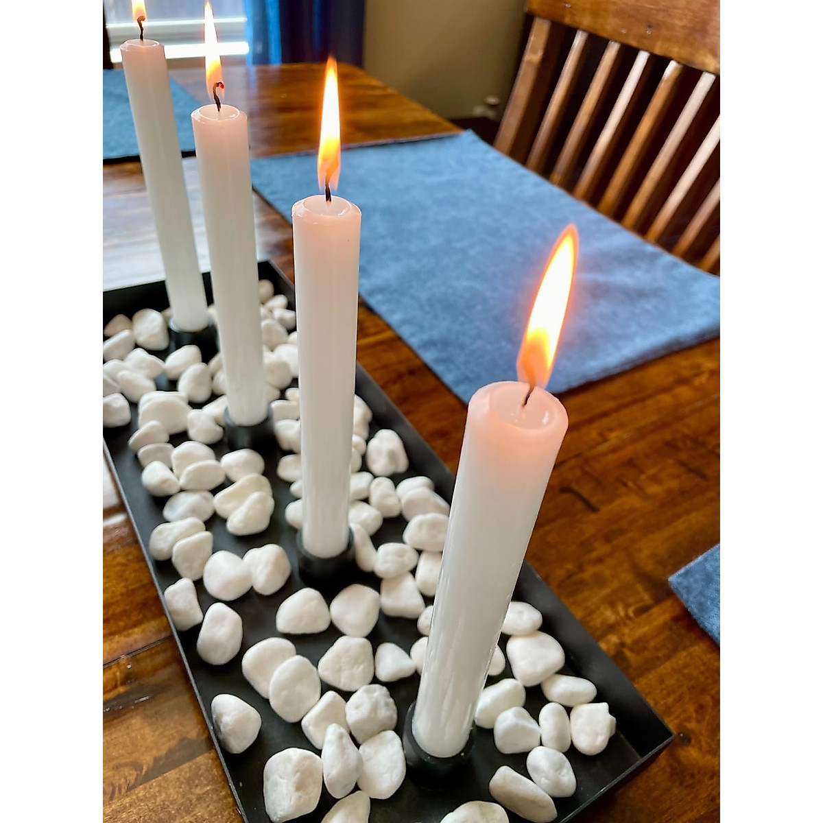 8 Pack 8 Inch Hand Poured White Dripless Taper Candles, Soy Candles, Non-Toxic, Unscented, Smokeless, for Candlesticks & Home Decor