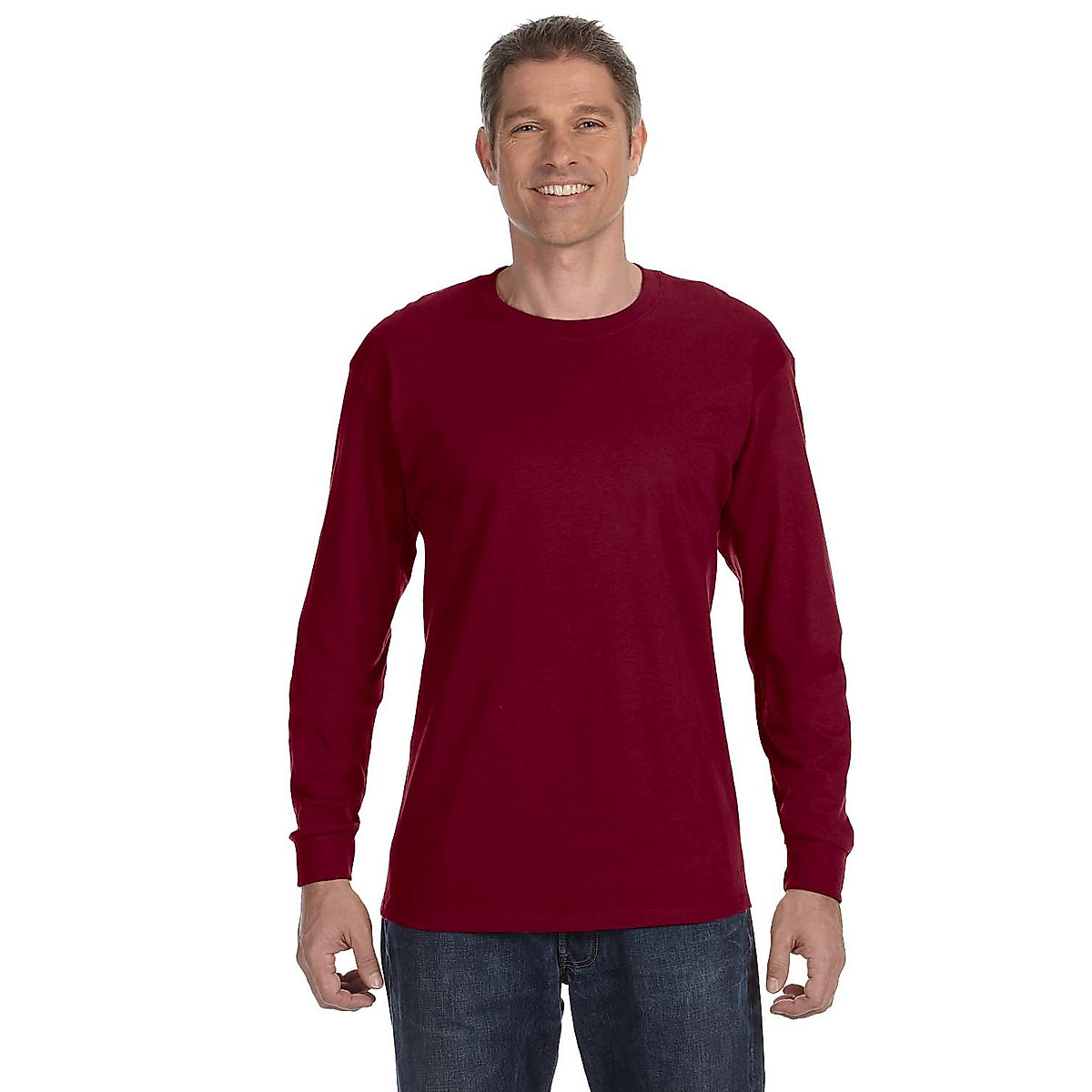 Gildan Mens 5.3 oz. Heavy Cotton Long-Sleeve T-Shirt G540 -GARNET XL