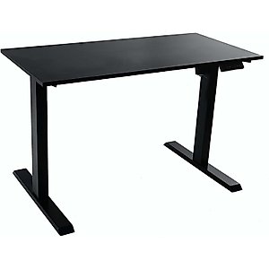 TechOrbits Electric Standing Desk Tabletop - 47 Inch Motorized Workstation Two Leg Frame Stand Up Desk with Memory Settings and Telescopic Sit-Stand Height Adjustment Black