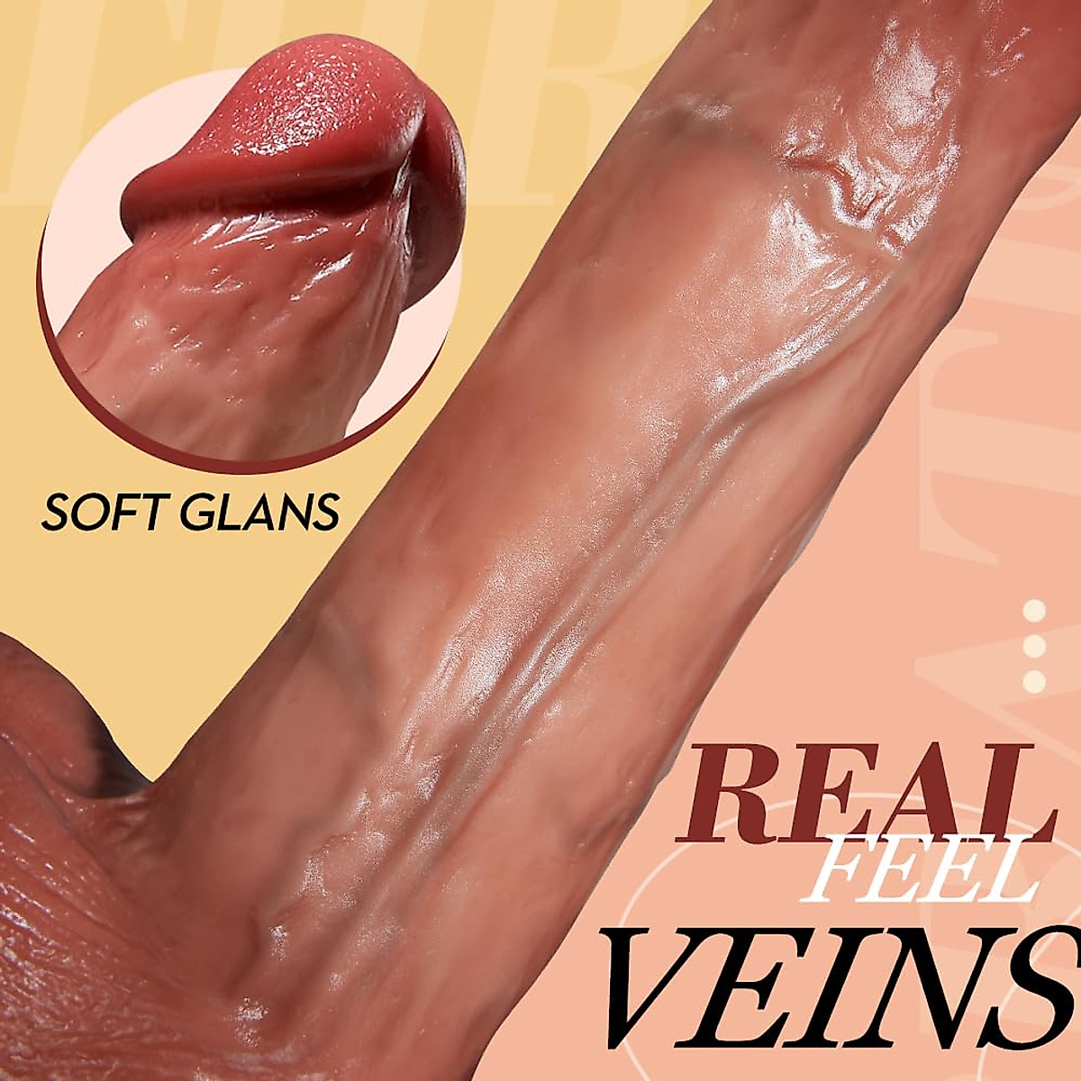 Lubisey 9.8" Thrusting Dildo Vibrator -Realistic Thick Vibrating Dildos with 8 Thrusting & Vibration & Heating for G Spot, Soft Glans Big Anal Dildo with Remote Control Adult Sex Toy for Women Couple