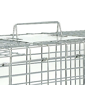 2 Pack Humane Cat Trap for Stray Cats 24"x8"x7" Live Animal Trap Live Traps for Cats Racoon Possum Rabbit Squirrel Mouse Small Animal Trap Outdoor Indoor Collapsible Steel Humane Release Animal Cage