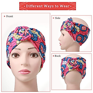 WILLBOND 6 Pieces African Headband for Women Stretchy Boho Print Hairband Yoga Running Sports Workout Head Grip Band Elastic Turban Headwrap Head Cloth for Women, Classic Pattern