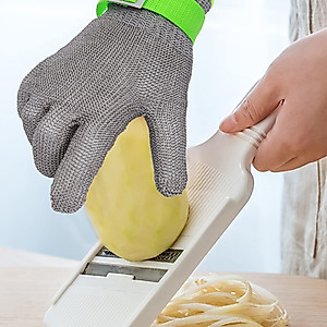 Aillary Level 9 Cut Resistant Kitchen Glove,Food Grade,Machine Washable,Stainless Stell Wire Metal Mesh Safety Work Glove for Mandolin,Meat Cutting,Oyster Shucking,and Wood Working (Large)