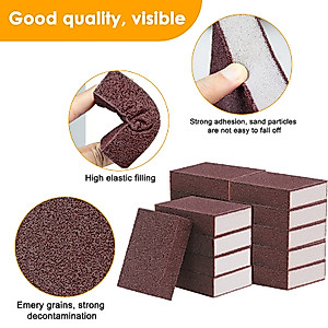 Sponge Individually Wrapped, Carborundum Sponge Nano Emery Sponges Stone Pot Dishwashing Sponge, Eraser Grit Scouring Pad Brush Rust Odor-Free Sponge Wipes for Kitchen(15 Pack)