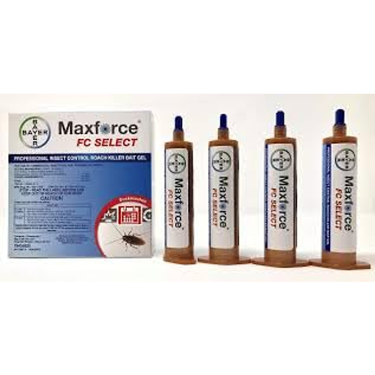 Max Force Roach Killer - Select - German Roach Killer with Premium Chemical Resistant USA-Supply Gloves- 4 Tubes×30g