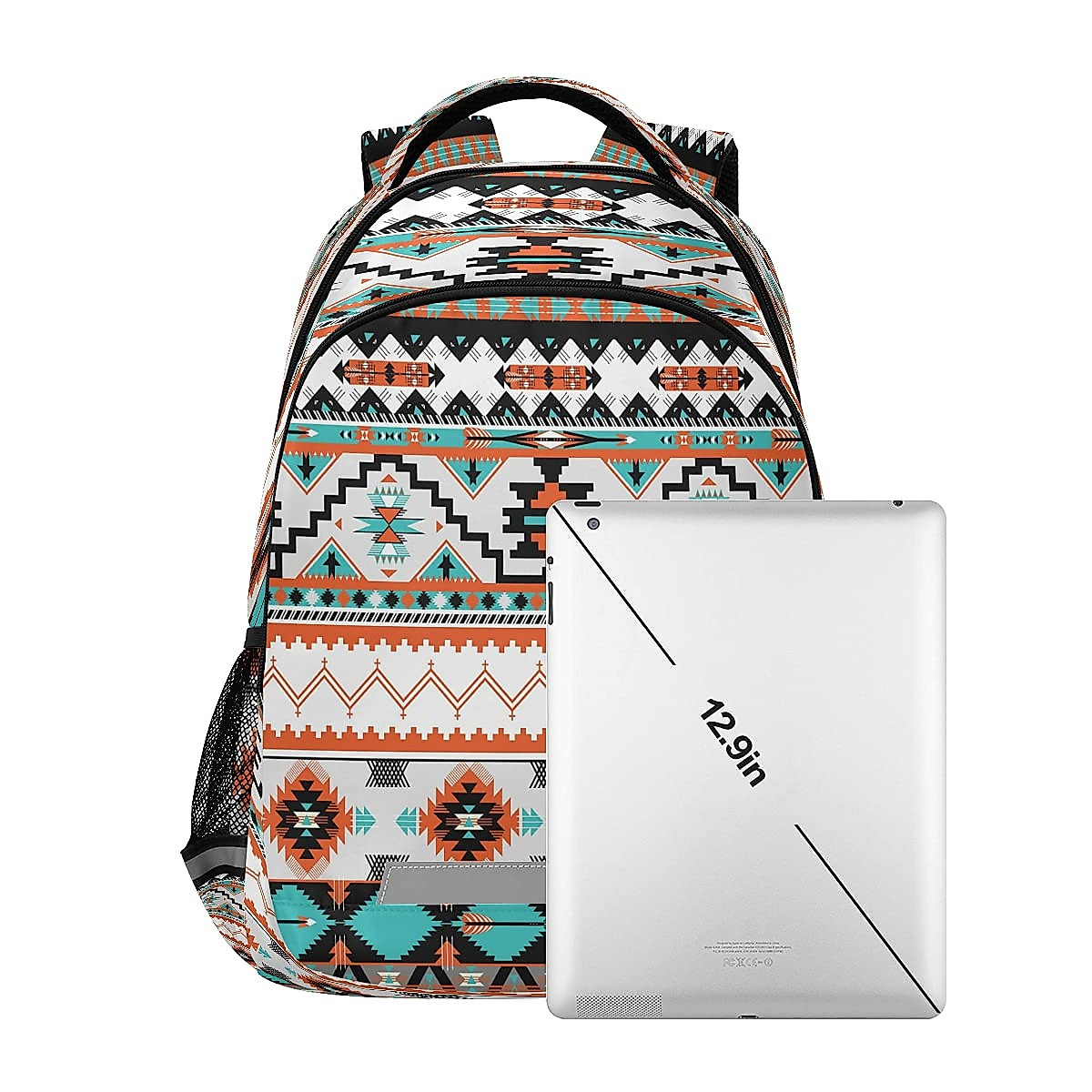 Ethnic Geometric Chevron Aztec Backpack School Bookbag Laptop Purse Casual Daypack for Teen Girls Women Boys Men College Travel