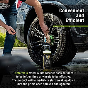 ExoForma Wheel & Tire Cleaner - Removes Built-Up Brake Dust, Dirt & Grime - Improves Dressing Performance - 2-in-1 Formula - Chosen by Pros - Spray Foaming Application - Safe on Most Wheels