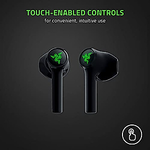 Razer Hammerhead True Wireless X Earbuds: Custom-Tuned 13mm Drivers - Bluetooth 5.2 w/Auto-Pairing - 60ms Low-Latency Gaming Mode - Touch Enabled - Mobile App Customization - Classic Black