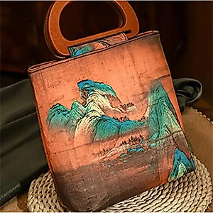 ZLXDP Women's Vintage Handbag National Dinner Handbag Women's Printed Handbag