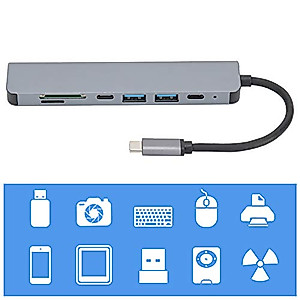 High Resolution Type‑C Hub Docking Station Easy to Carry Plug and Play Multifunction for PC