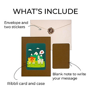 Ribbli Llama Handmade 3D Pop Up Card for All Occasion, Birthday Card, Thanksgiving Card, Christmas Card, Animal Card, Llama Gifts for Men Women Kids, with Envelope