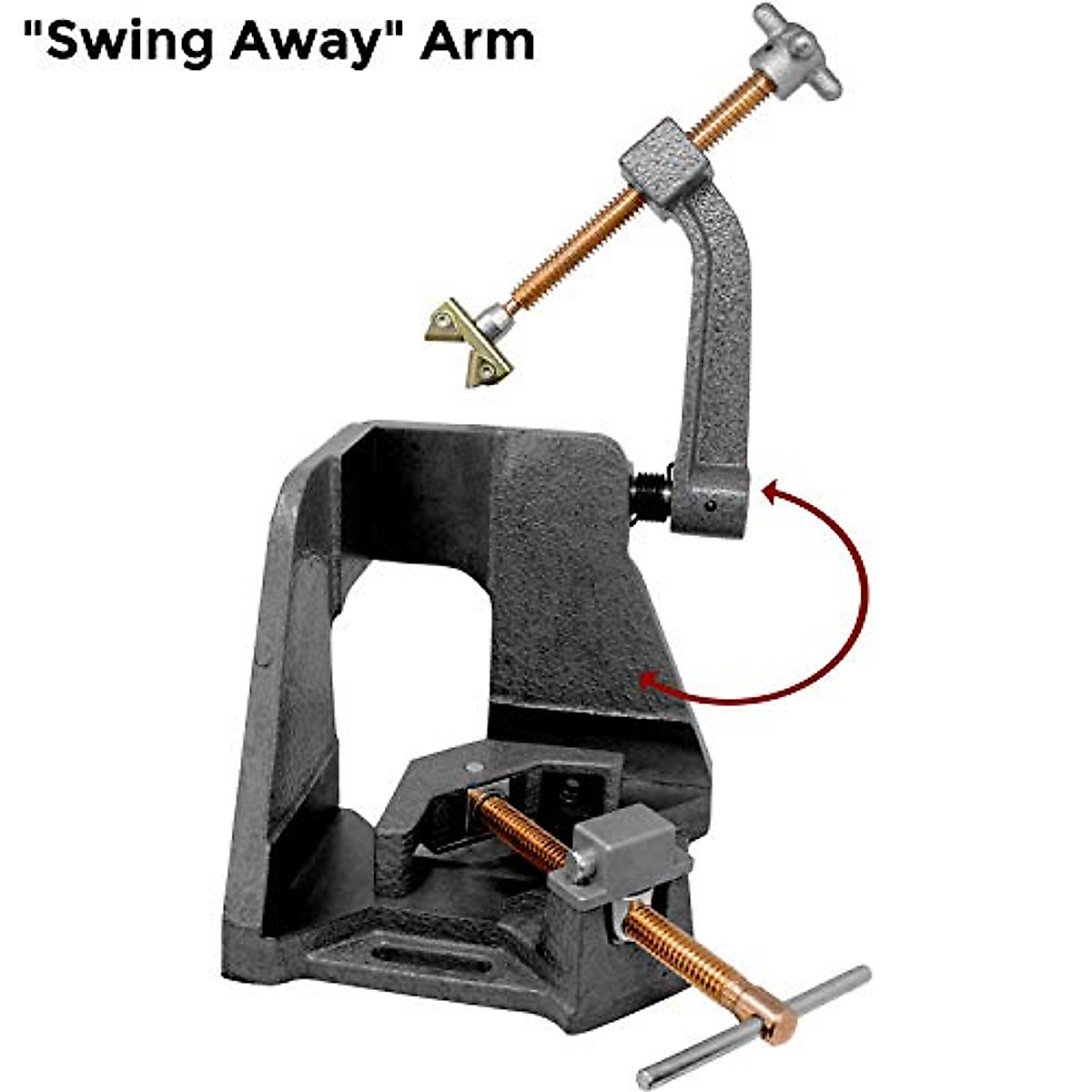 Strong Hand Tools WAC35-SW Strong Hand 3-Axis Fixture Vise with Quick Acting Screw, Two Stand-Offs, Swing Away Arm with 3.75" Miter Joint, 2.45" T-Clearance