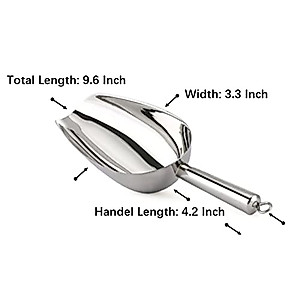 Ice Scoop for Freezer,Stainless Steel Ice Scoop for Ice Machine,Small Metal Ice Scoop for Ice Maker Kitchen Bar Party Wedding,Heavy Duty,Dishwasher Safe,8 OZ Utility Metal Scoop