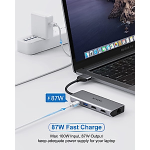 MacBook Pro Docking Station Dual Monitor MacBook Pro HDMI Adapter,9 in 1 USB C Adapters for MacBook Pro Air Mac HDMI Dock Dongle Dual USB C to Dual HDMI Ethernet 3USB SD/TF100W PD