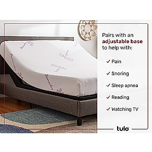 Tulo by Mattress Firm | 12 INCH Memory Foam Lavender Mattress | Pain-REDUCING Pressure Relief | Queen Size