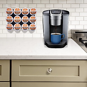 Adhesive Wall Mounted 12 Slot Coffee Pod Holder and Organizer. Space Saving Storage Rack Compatible with K Cups Saves Room in Drawers, Cupboards and Counters to Keep Coffee Station and Kitchen Neat