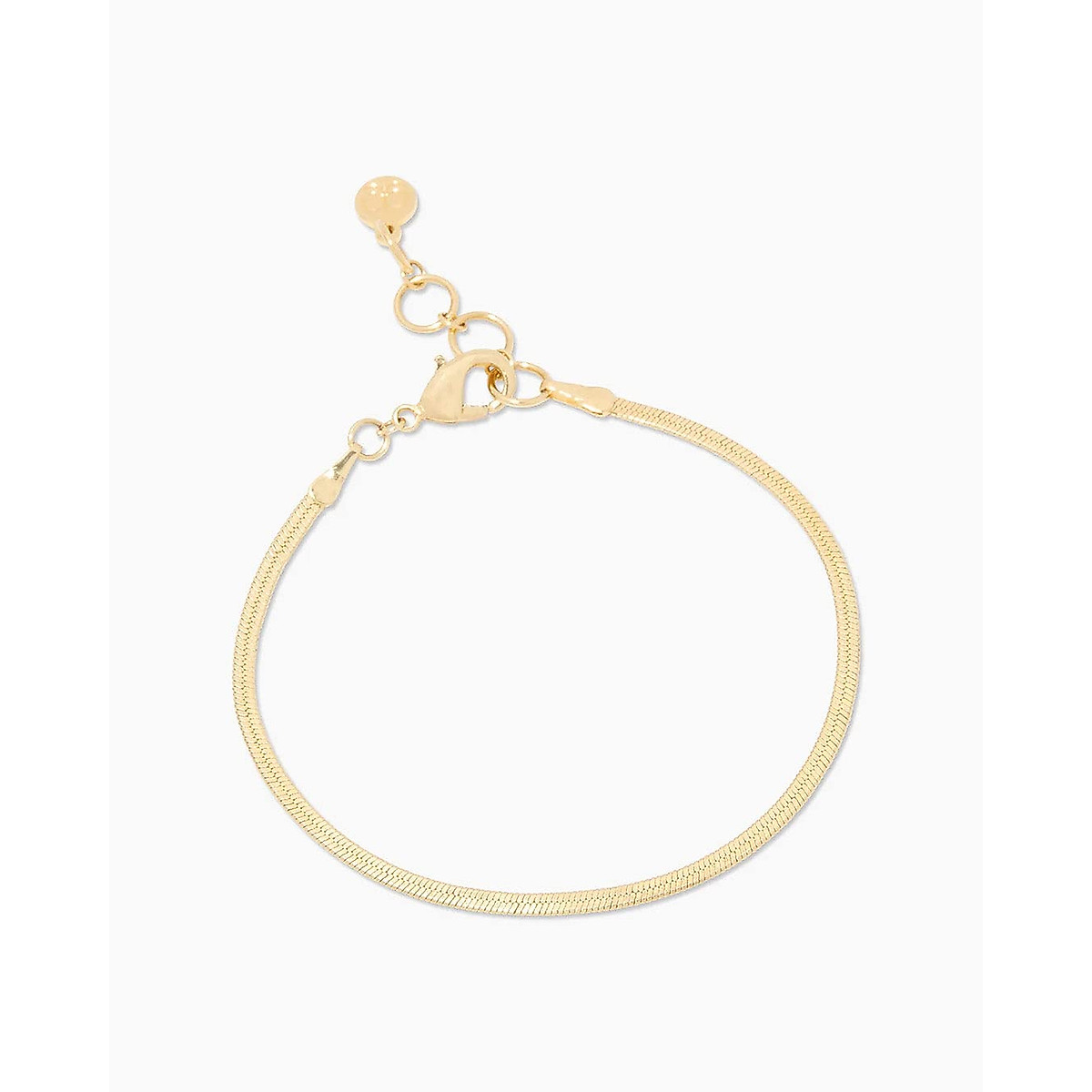 gorjana Women's Venice Mini Bracelet, 18k Gold Plated, Herringbone Adjustable Chain