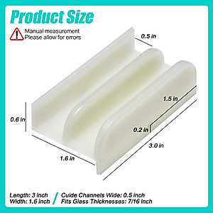 M6219 Sliding Shower Door Bottom Guide for Sliding Shower Door, 1/2 in Channels for Glass Shower Door Plastic Guide M6219(2 Pack)
