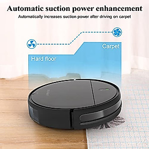 EICOBOT Robot Vacuum and Mop Combo,2000Pa Suction,Robot Vacuum Cleaner,2 in 1 Mopping Robot Vacuum,230ML Water Tank, Slim,Self-Charging,Vacuum Robot Ideal for Hard Floor, Pet Hair, Carpet,Black