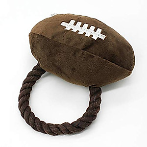 N/ hionre Interactive Playing Toys for Pets, Cotton Rope Plush Basketball Football Doll Chew Squeaky Toy for Pet Dog Cats Puppy Rugby