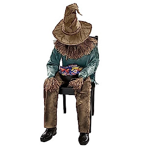 Spirit Halloween 4.5 Ft Scary Sitting Scarecrow Animatronic | Decorations | Animated | Pop-up Motion | Scarecrow Prop