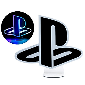 Paladone PlayStation Logo Light - Officially Licensed Merchandise with 3 Light Modes, Sound Reactive Mood Lighting for Gaming or Office Decor, Gift for Gamer, Powered by USB or Battery