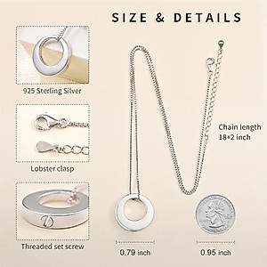 BEILIN Sterling Silver Circle of Life Eternity Memorial Urn Necklace Always with me Cremation Jewelry Pendant Necklaces for ashes (Silver)