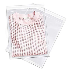 Spartan Industrial - 9" X 12" (1000 Count) Crystal Clear Resealable Polypropylene Poly Bags for Packaging, Clothing & T Shirts - Self Seal & Reinforced