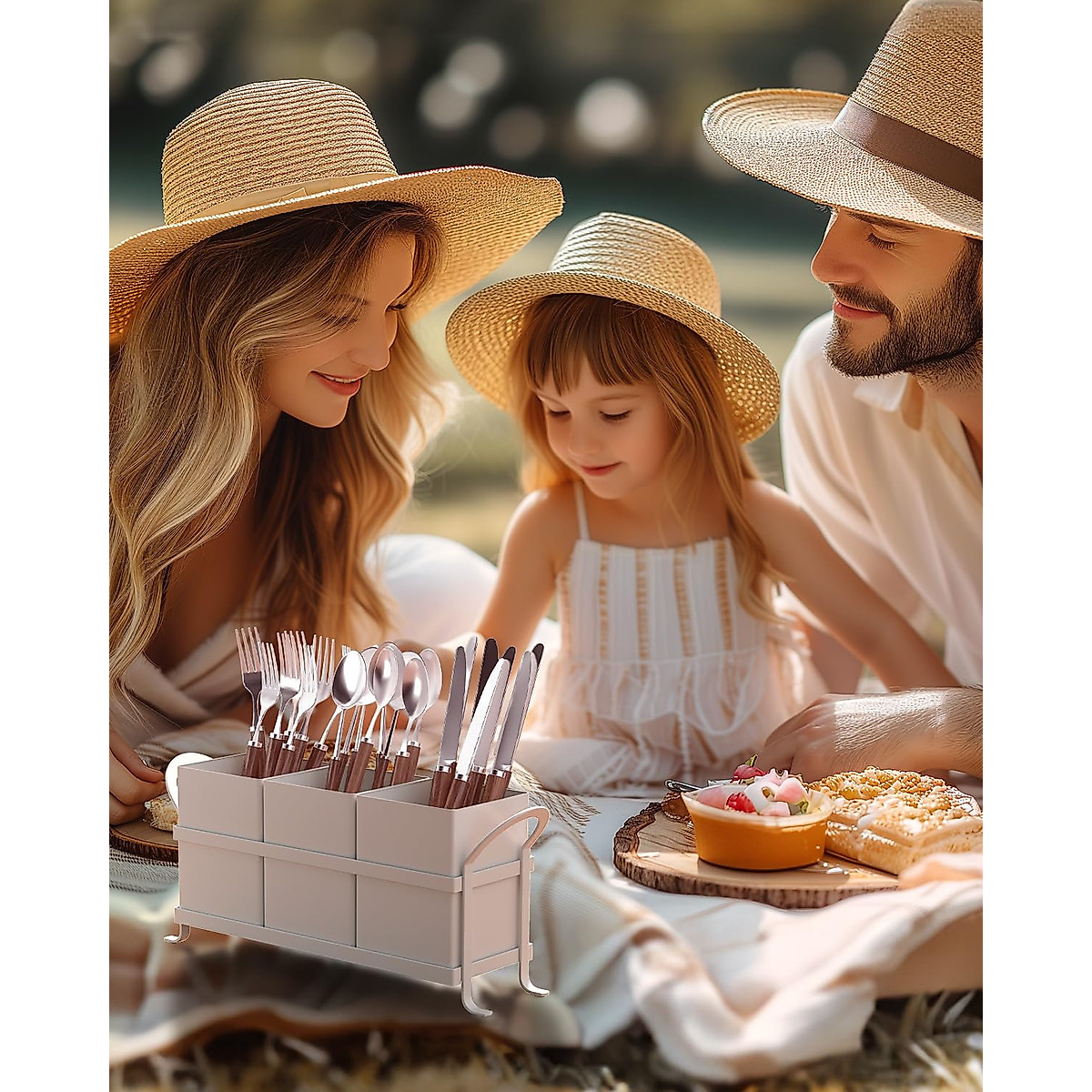 GaryVault White Kitchen Utensil Holder - Chic Silverware Holder for Party, Compact and Versatile Utensil Caddy, Ideal for Countertop and Party Use