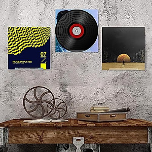 UEMIS Clear Floating Shelf Rack, 6 Pcs Record Wall Mount, Acrylic Wall Ledge Shelves with Screws and Tape,Floating Acrylic Bathroom Shelves, Acrylic Wall Mount Shelf for Store Home Office Apartment.