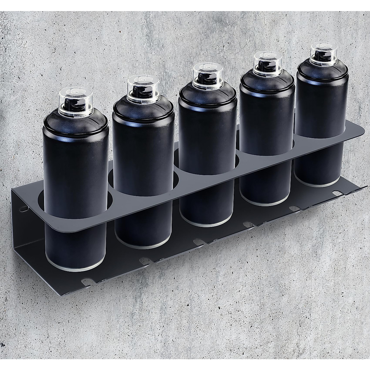 Nisorpa 2 Pack Pneumatic Tool Holder and Aerosol Rack Combo, Wall Mounted Metal Spray Can Bottle Holder Air Tool Organizer Rack for Garages, Workspace and Home, 5 Cans and 6 Slots