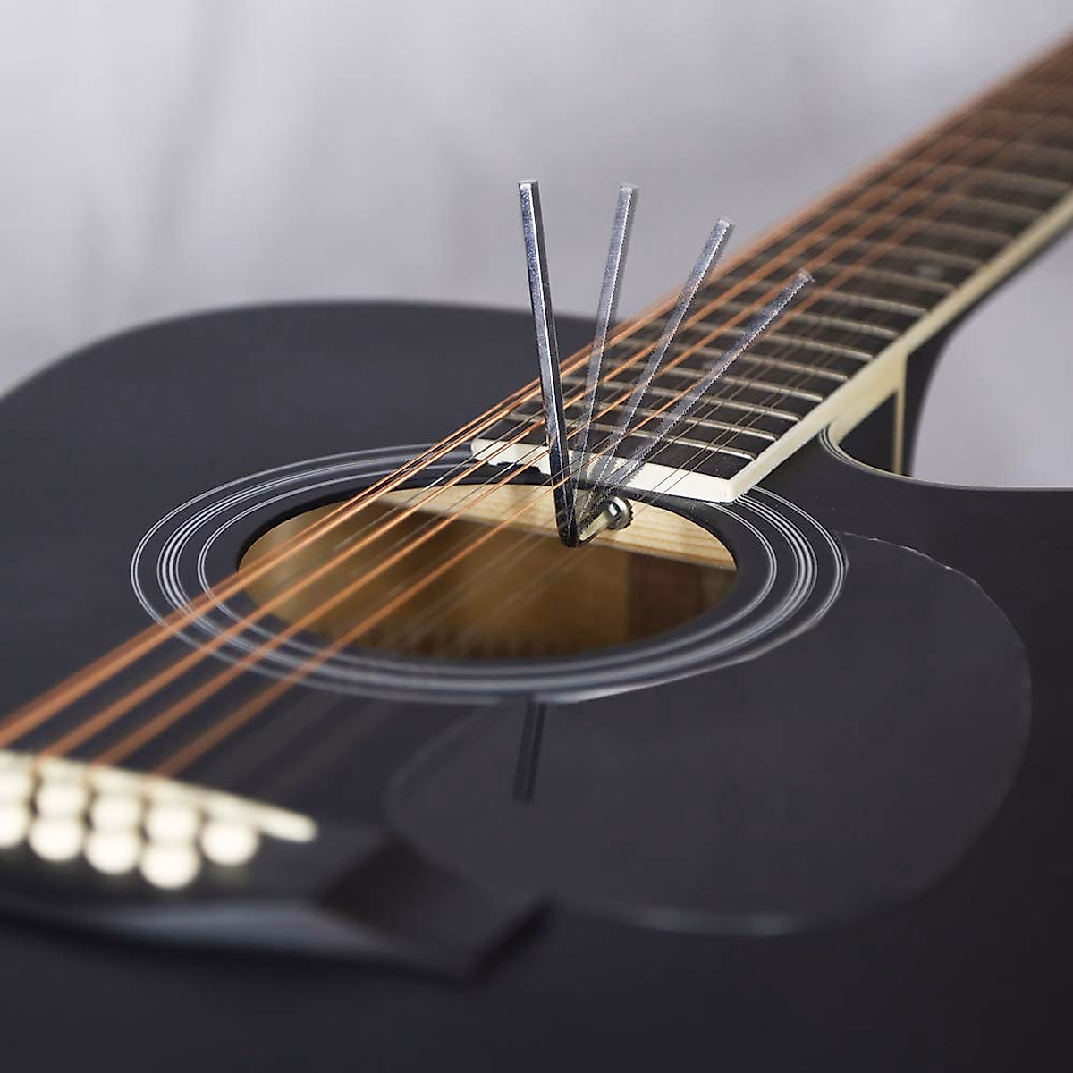 12 String Acoustic Guitar Cutaway,Adjustable Truss Rod Full Size Bundle with Gig Bag,Tuner,Strings,Strap, Picks, Black By Janerock