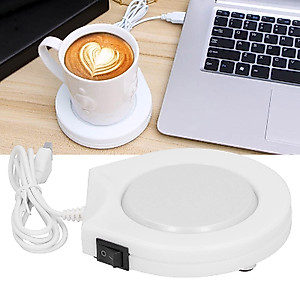 Warmer Mug Mat, Convenient Use Coffee Cup Warmer 4.5x4.5x0.8in Practical USB Plug-in Coffee Warmer for Coffee Tea, Milk, Hot Chocolate for Homes Offices Companies