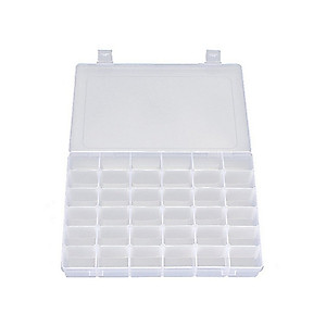 Adjustable 36 Compartment Slot Clear Plastic Storage Craft Box Organizer Container Case Tool for Jewellery Hair and Make Up Comestic Accessories