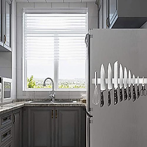 Rymmzone Magnetic Knife Holder for Refrigerator, 17" Double-Sided Knife Magnetic Strip, Premium SUS304 Stainless Steel Magnetic Knife Holder for Wall, Can be Used as Knife Rack, Tool Holder, and More