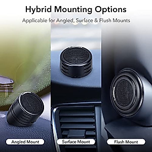 Cadence 1" Car Tweeters Pair Piezo Hybrid Q75T Replacement Speakers 400W, Modified Car High Fidelity Stereo Speaker Silk Dome Tweeter Car Audio