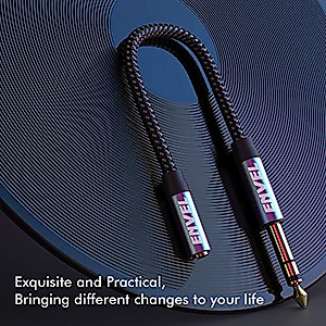 ENVEL 6.35mm 1/4 to 3.5mm Headphone Adapter,TRS 1/4 Male to 3.5mm 1/8 Female Stereo Audio Adapter Gold Plated (Grey)