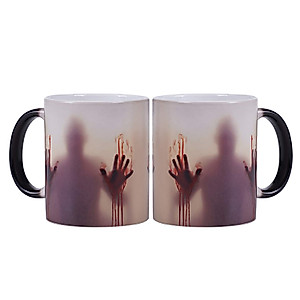 Aiplutas Color Changing Zombie Mug Hot Cold Heat Sensitive Color Changing Ceramic Mug 11oz