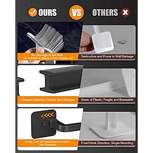 Sunfanie Hat Rack for Hat Storage (4-Pack), Multi-Purpose Hat Organizer, Strong Adhesive Hat Hooks for Wall Hat Organizer for Baseball Caps, Two Mounting Options Hat Hook, Black