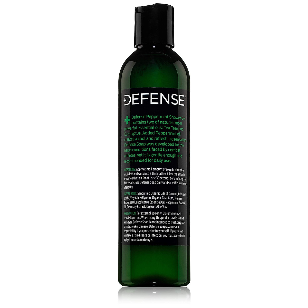 Defense Soap Organic Peppermint Body Wash | All Natural Mint Shower Gel with Tea Tree Oil, Eucalyptus Oil. Wrestling Inspired, For All Mens & Womens Skin Types. 8 oz