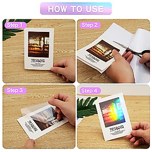 Holographic Sticker Paper, 24 Sheets Transparent Holographic Laminate Vinyl Sheets, Clear Overlay Lamination Sticker Film Self Adhesive Waterproof with Rainbow Patterns - 8.5 x 11 Inch (Laser Style)