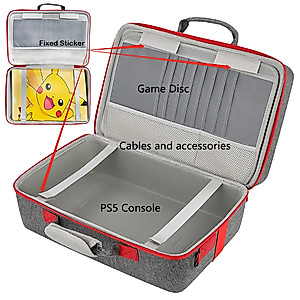 ASNOMY Carrying Case Compatible with PS5, Hard Shell Carry Case Travel Bag, Organizer Protective Case for Playstation 5 Console,Dual Controller and Accessories[Not suitable with 2023 "slim version]