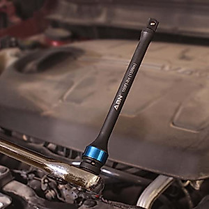 ABN 1/2in Drive 8in Long Torque Socket Extension Bar, 100 ft/lb CR-MO with Blue Color-Coded Aluminum Ring