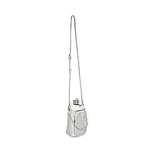 Betsey Johnson Rhinestone Hydration Bag with Water Bottle, Silver