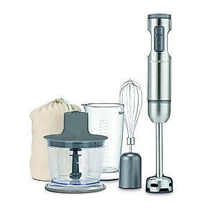 PNAEUT Cuisinart Smart Stick Variable Speed Hand Blender with Chopper CSB-87C, Silver, Large