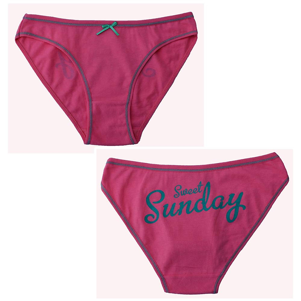 Bestmaple 7 Pack Women Knickers Underwear Cotton Every Weekdays Ladies Panties Week Days Printed Briefs (as1, alpha, l, xx_l, regular, regular) Multi